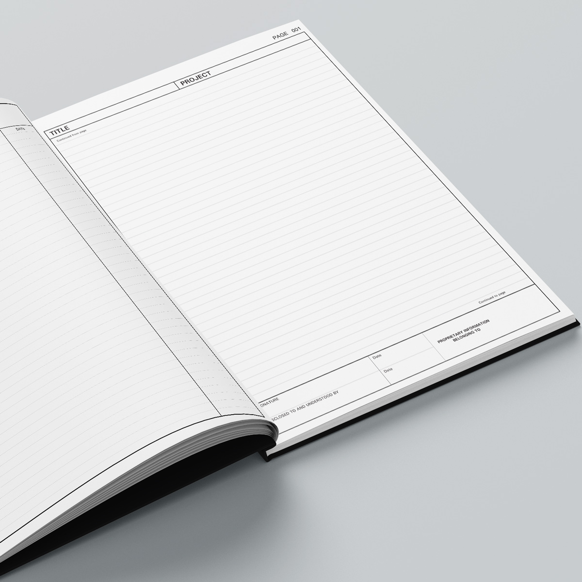 Laboratory Notebook A4 200 Ruled Pages Black - Lettertec Logbooks