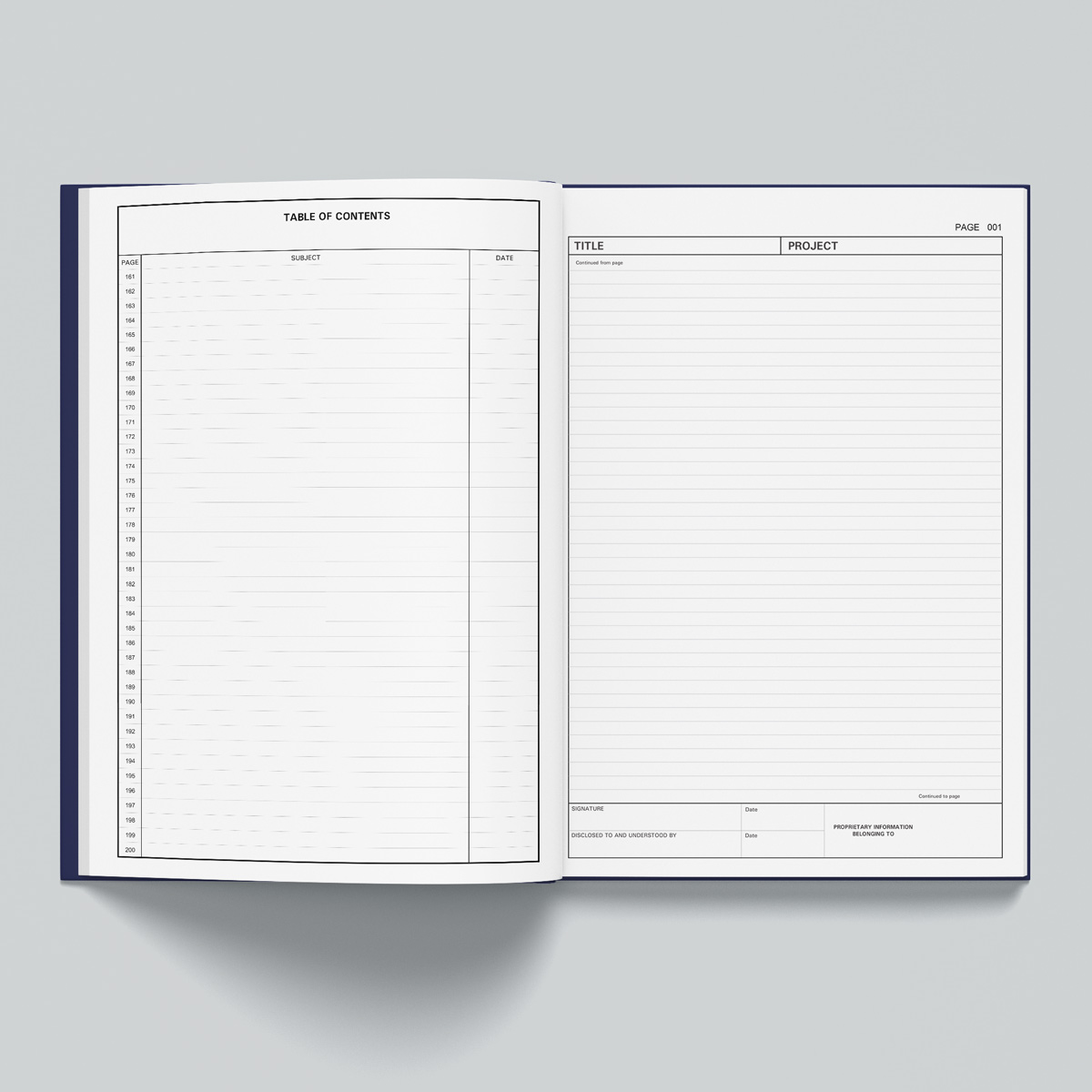 Laboratory Notebook A4 200 Ruled Pages Black - Lettertec Logbooks
